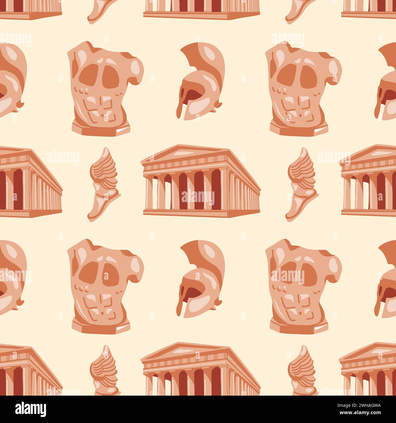 Seamless pattern with antique ancient Greek elements for a unique ...