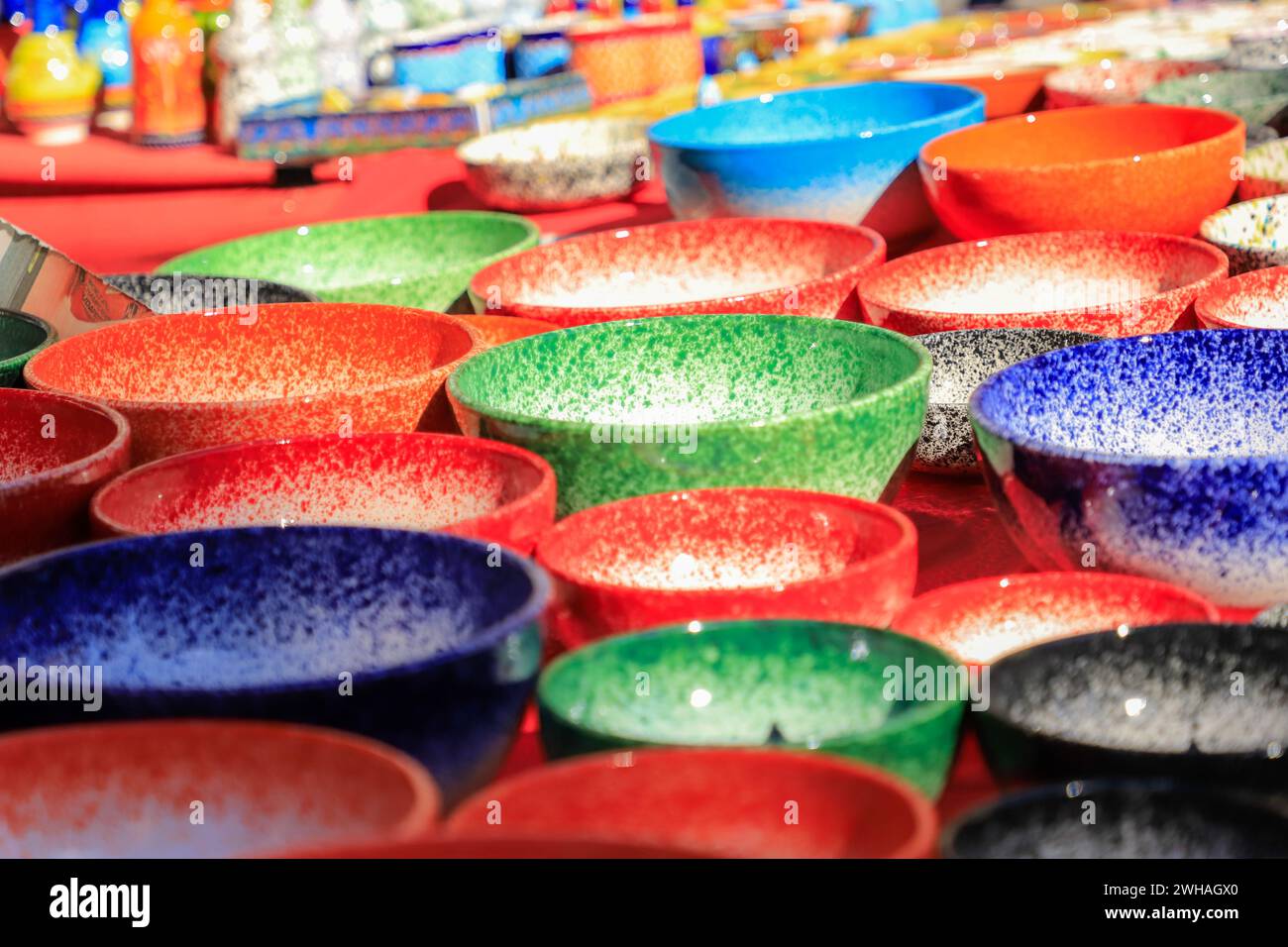 An array of uniquely designed porcelain plates Stock Photo - Alamy