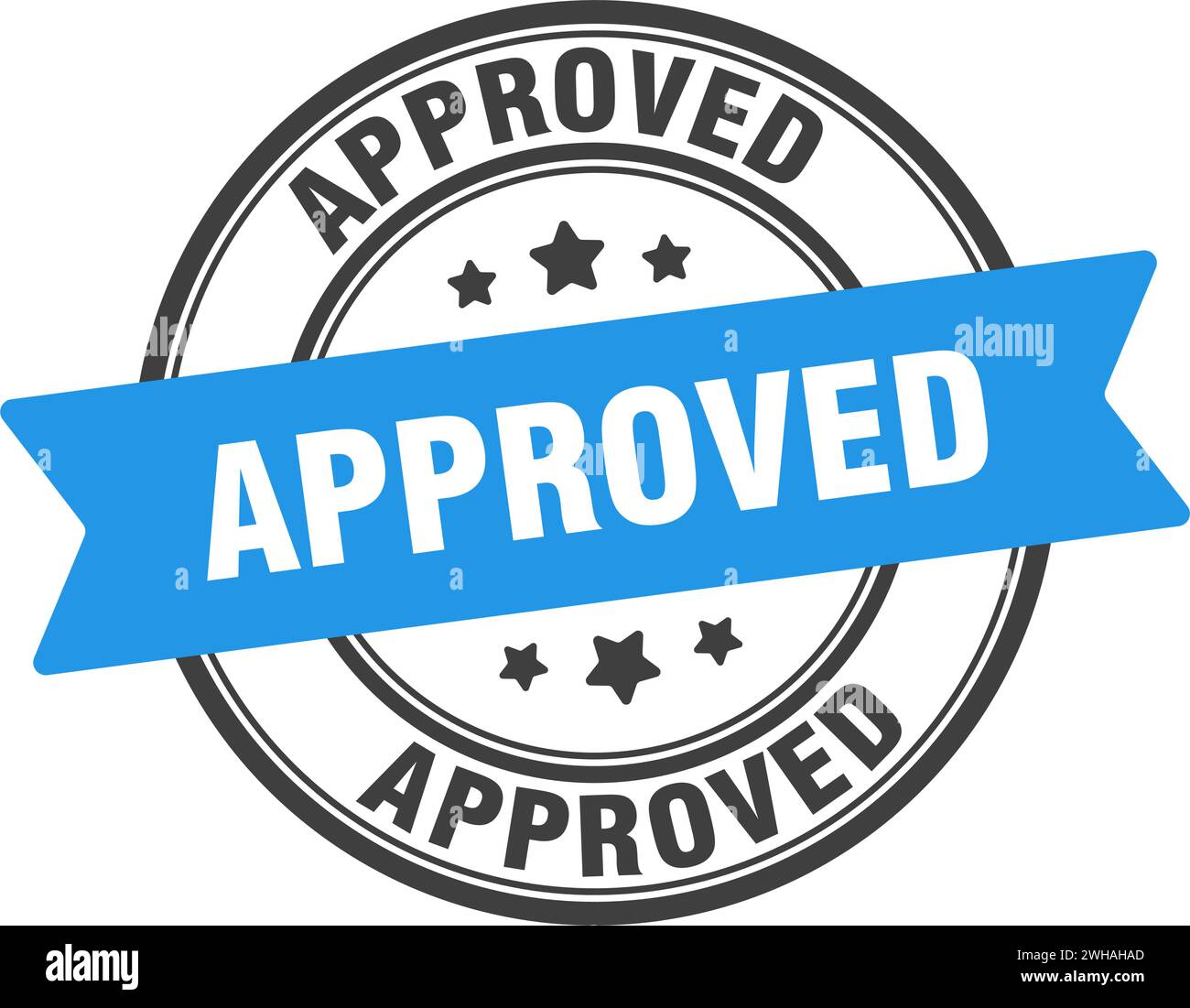 approved stamp. approved round sign. label on transparent background ...