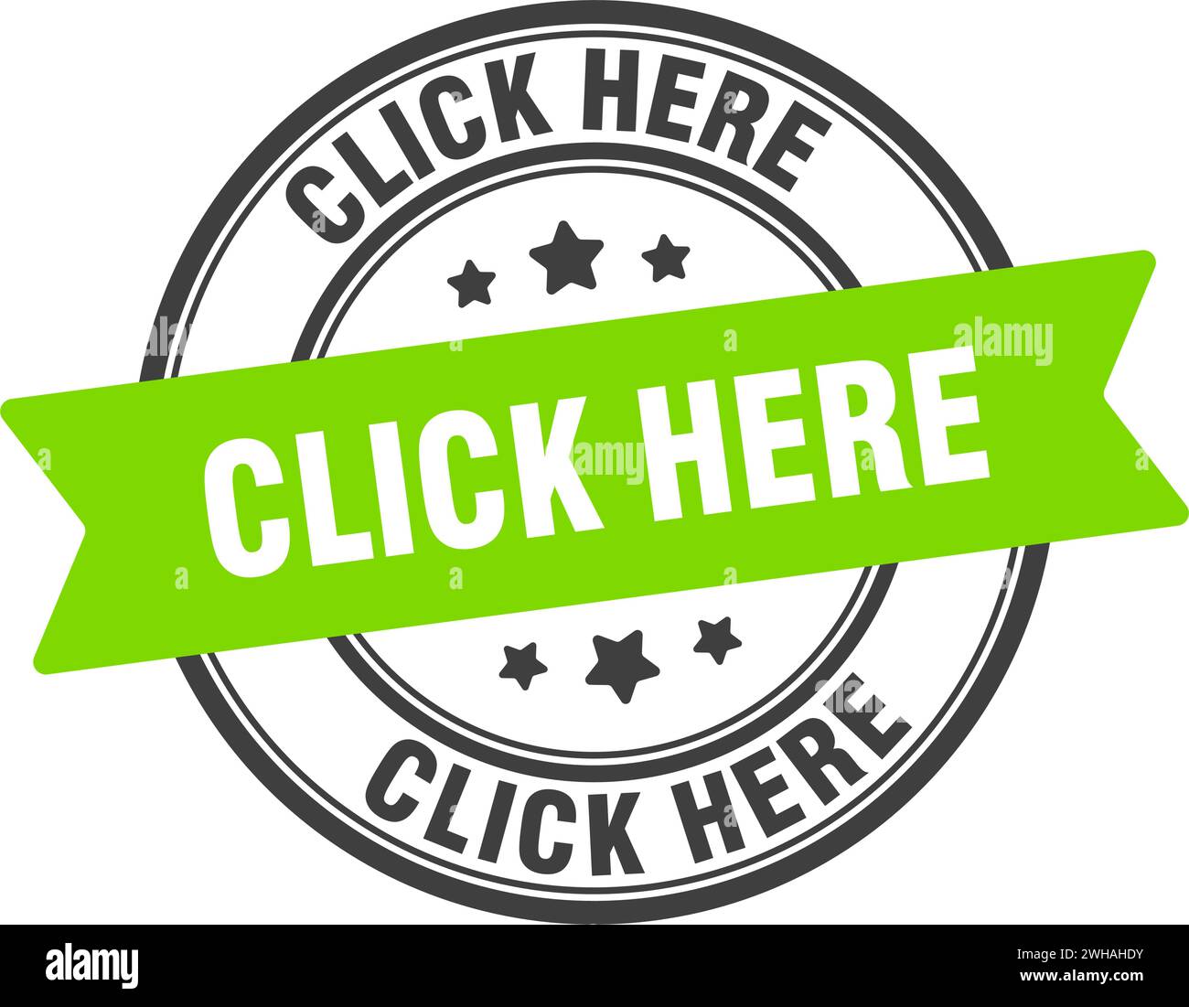 click here stamp. click here round sign. label on transparent ...