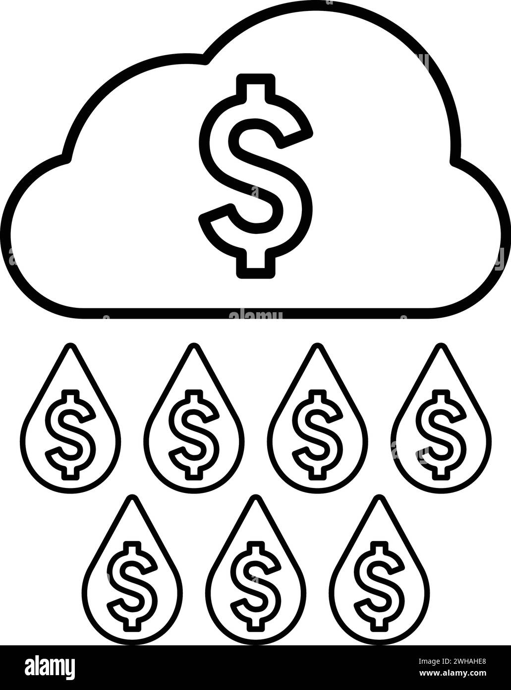 Money Rain icon. Flat style vector EPS use in infographics,web design ...