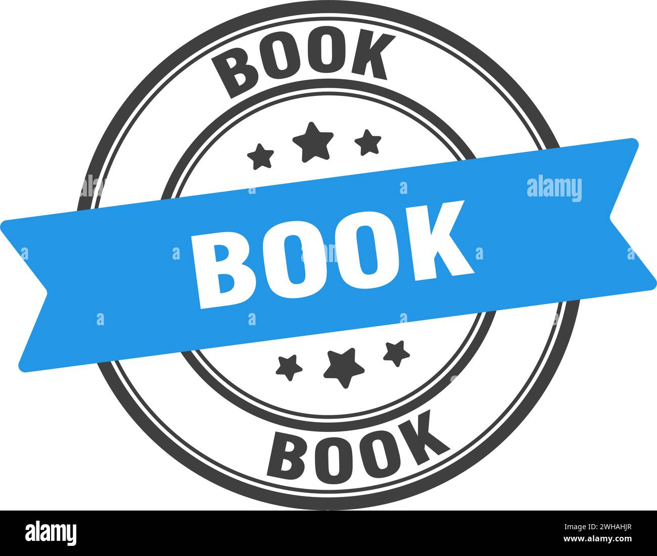 book stamp. book round sign. label on transparent background Stock ...