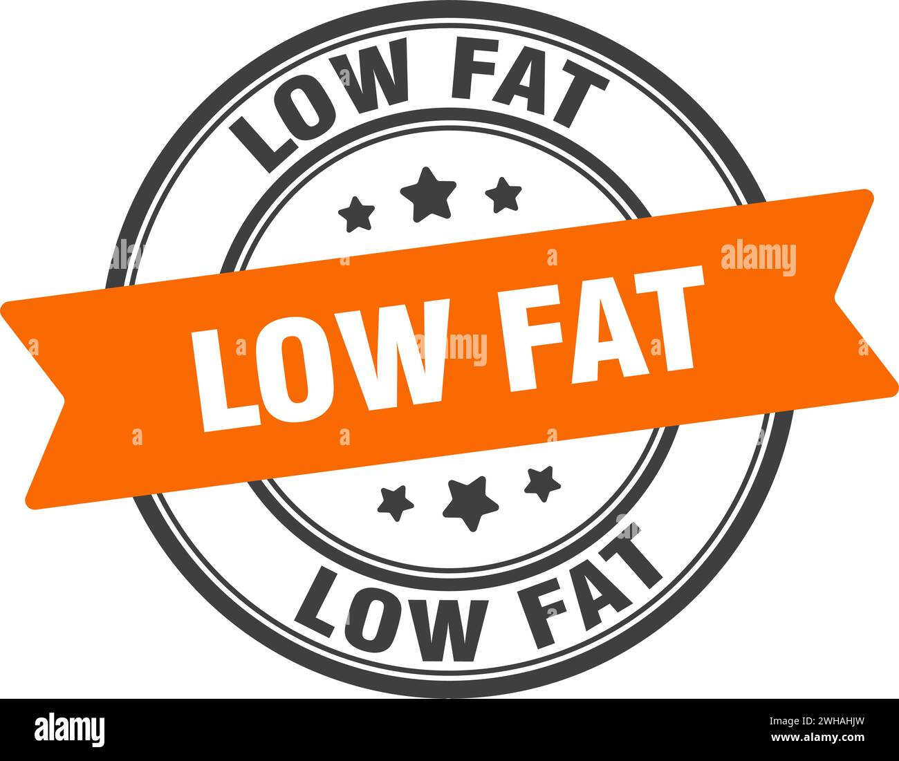 low fat stamp. low fat round sign. label on transparent background ...