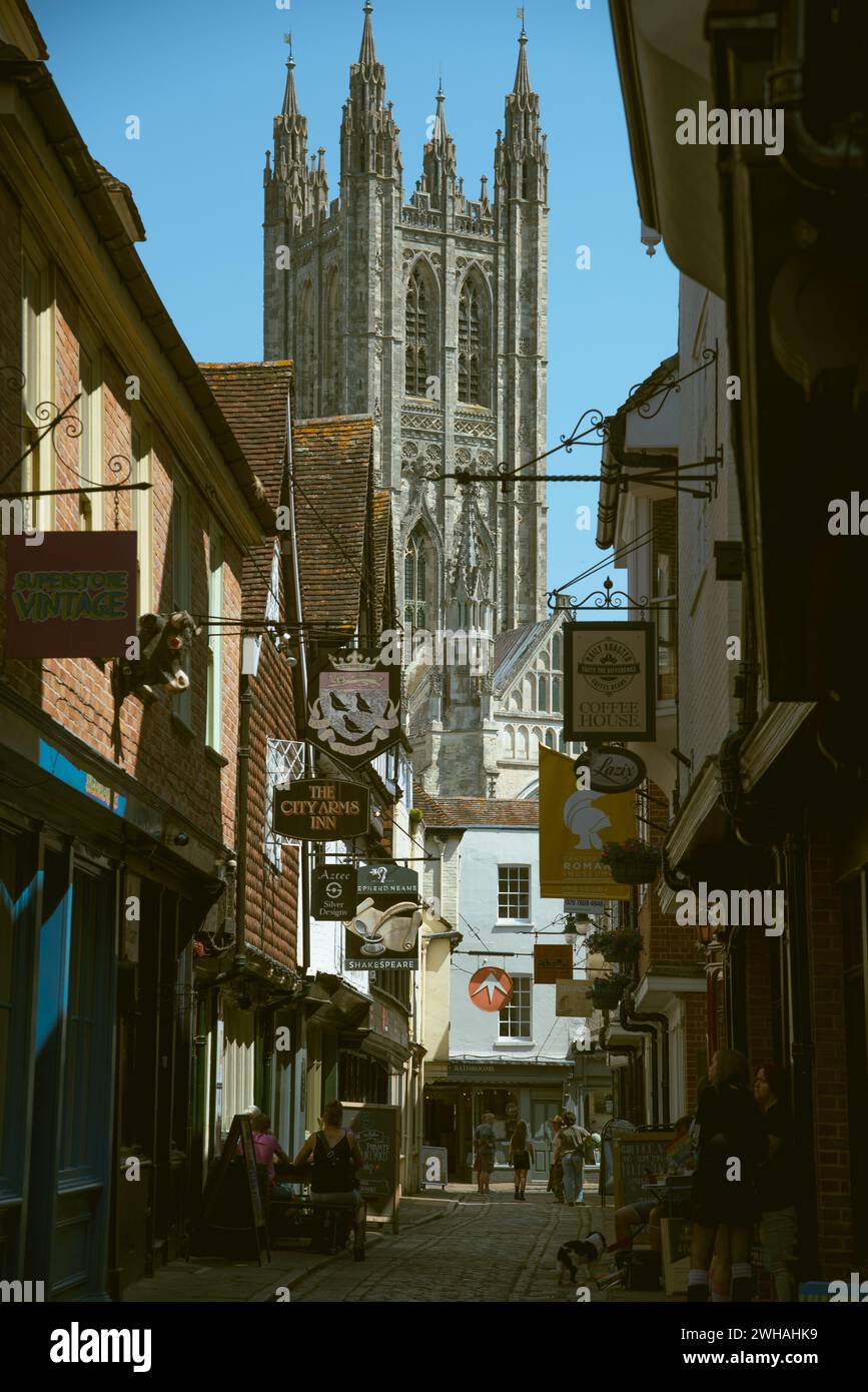 Canterbury Christian church and urban scenery from butchery lane with ...