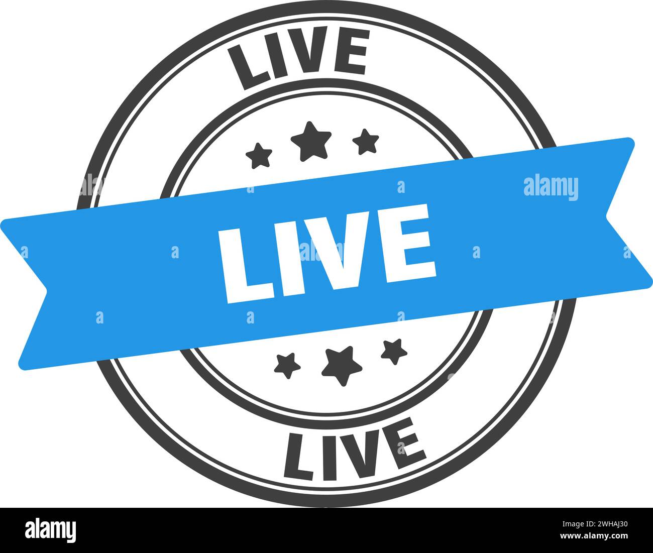 live stamp. live round sign. label on transparent background Stock ...