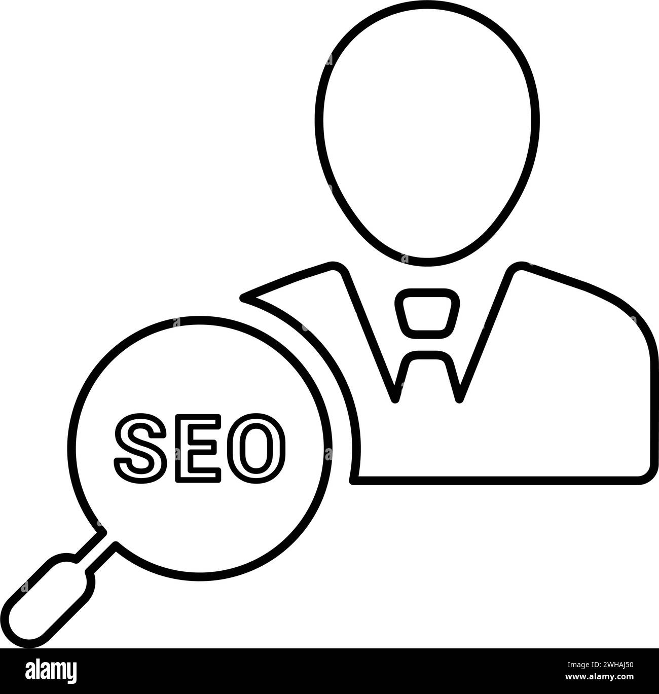 SEO Man Search icon. Fully editable vector EPS use for printed ...