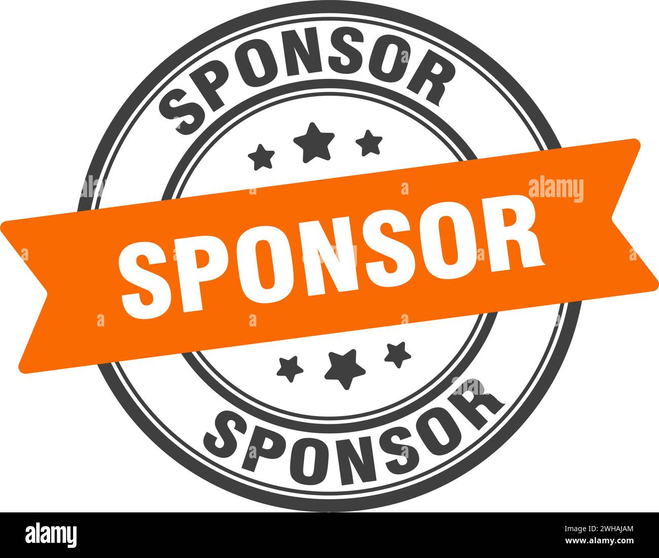 sponsor stamp. sponsor round sign. label on transparent background ...