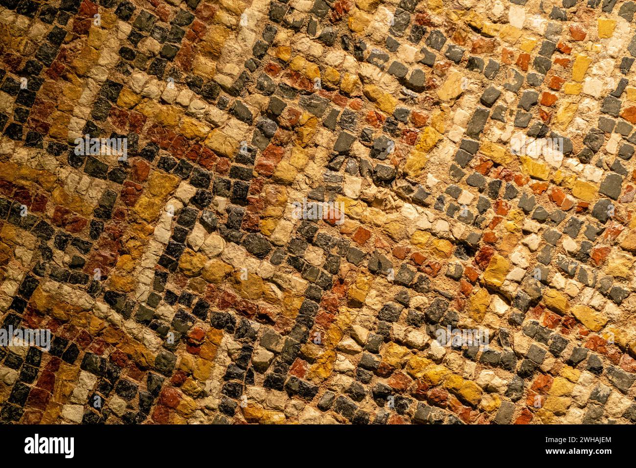 mosaic with geometric decoration of Solomonic knot, Opus tessellatum ...