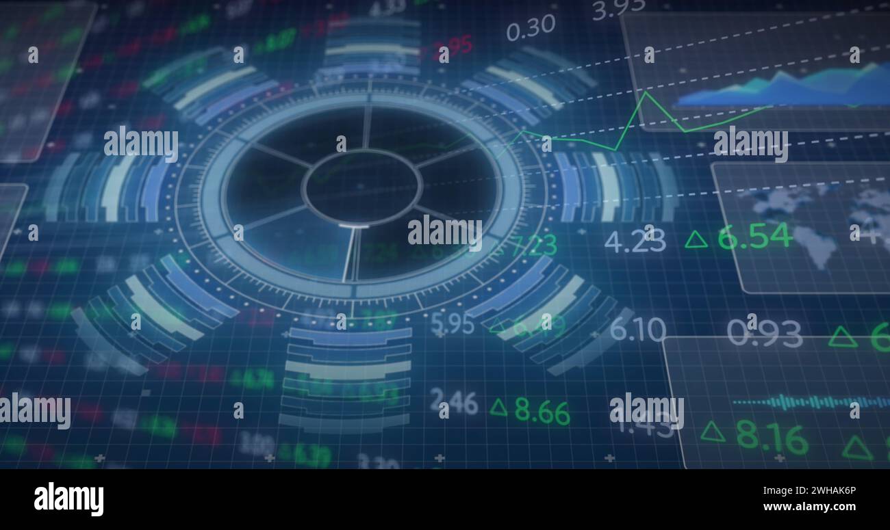 Image of data processing over screens Stock Photo - Alamy