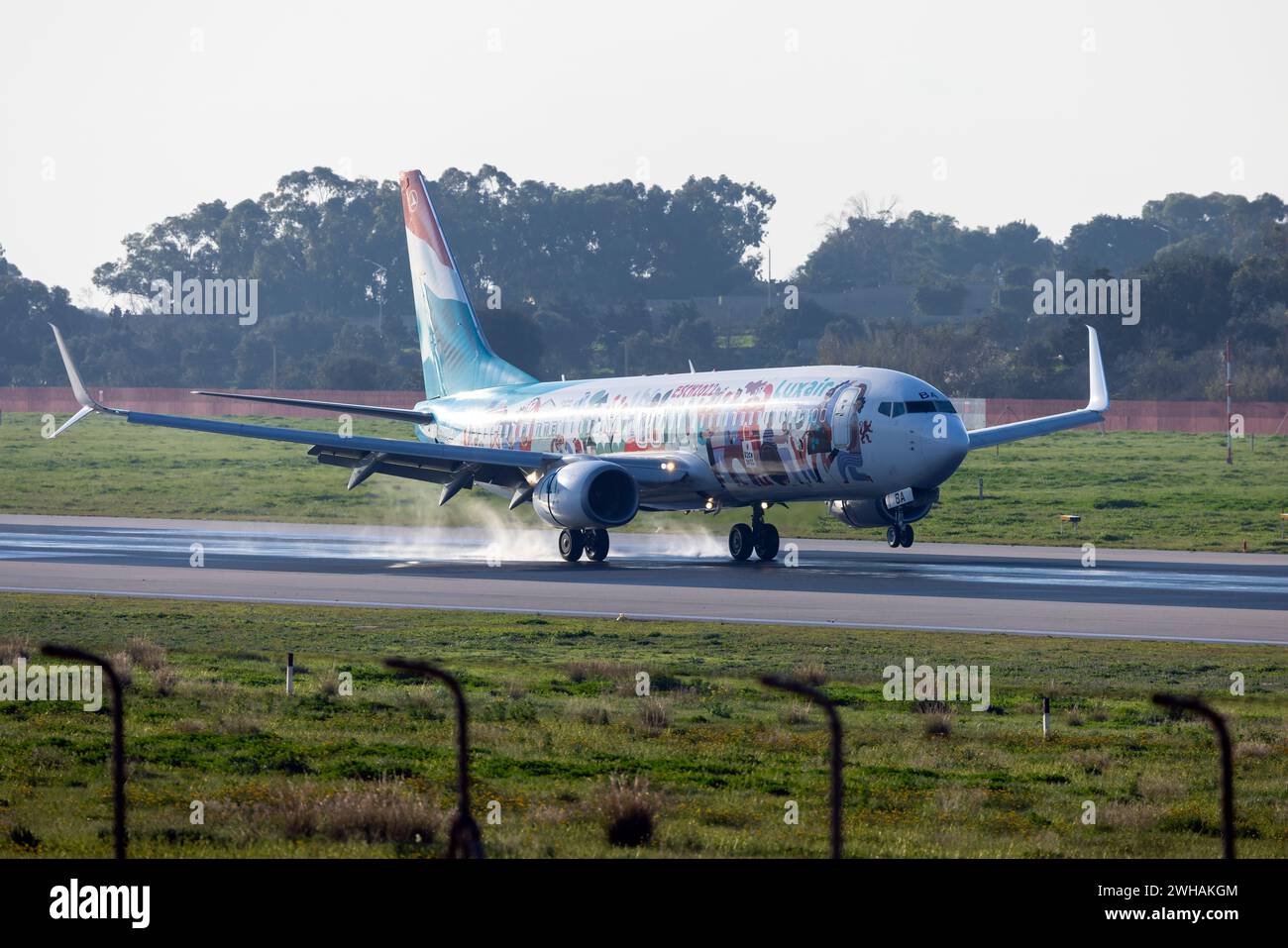 Luxair Boeing 737-8C9 (Reg.: LX-LBA) in the special color scheme ESCH ...
