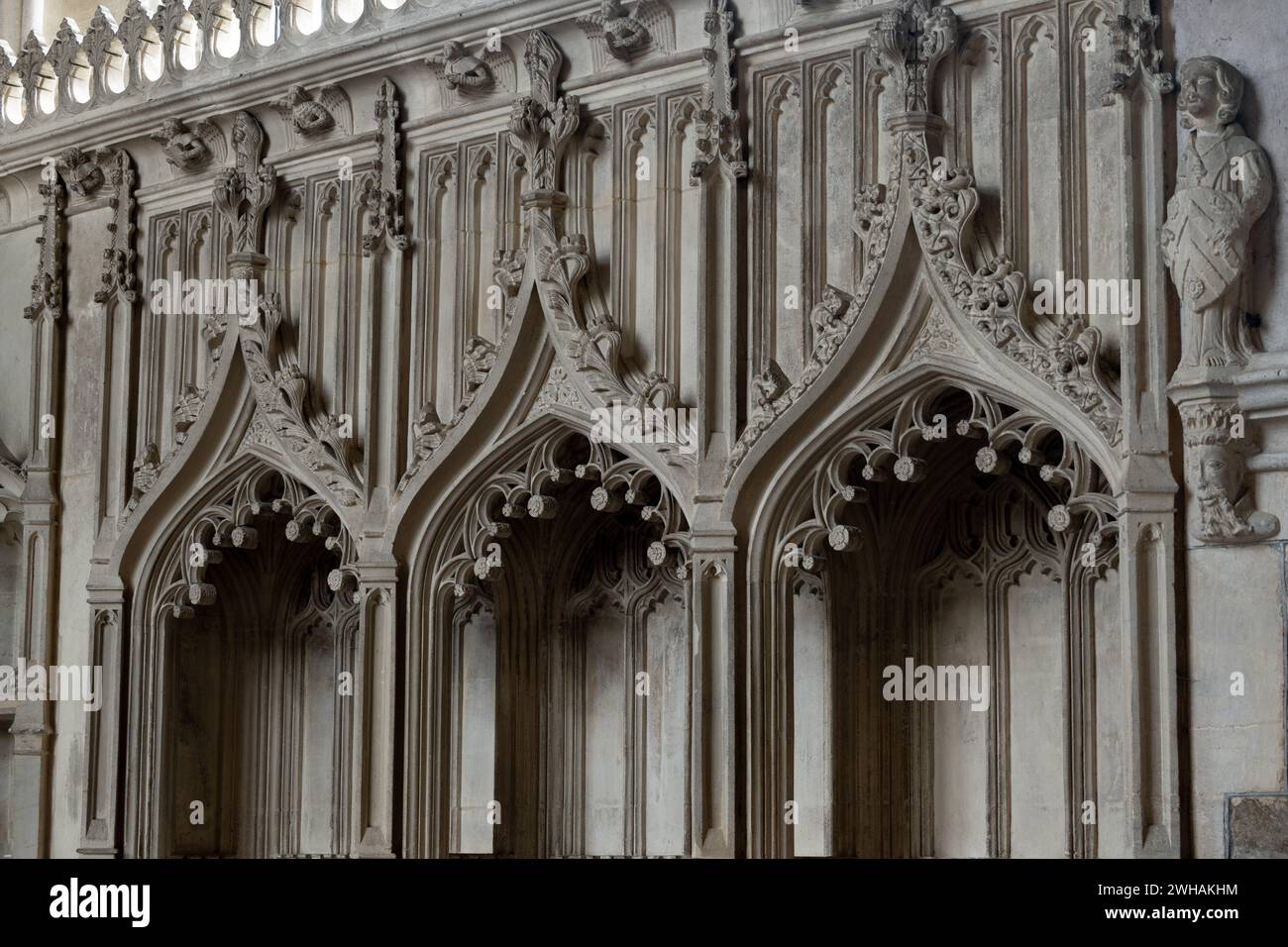 Sedilia detail, St. Mary`s Church, Adderbury, Oxfordshire, England, UK ...