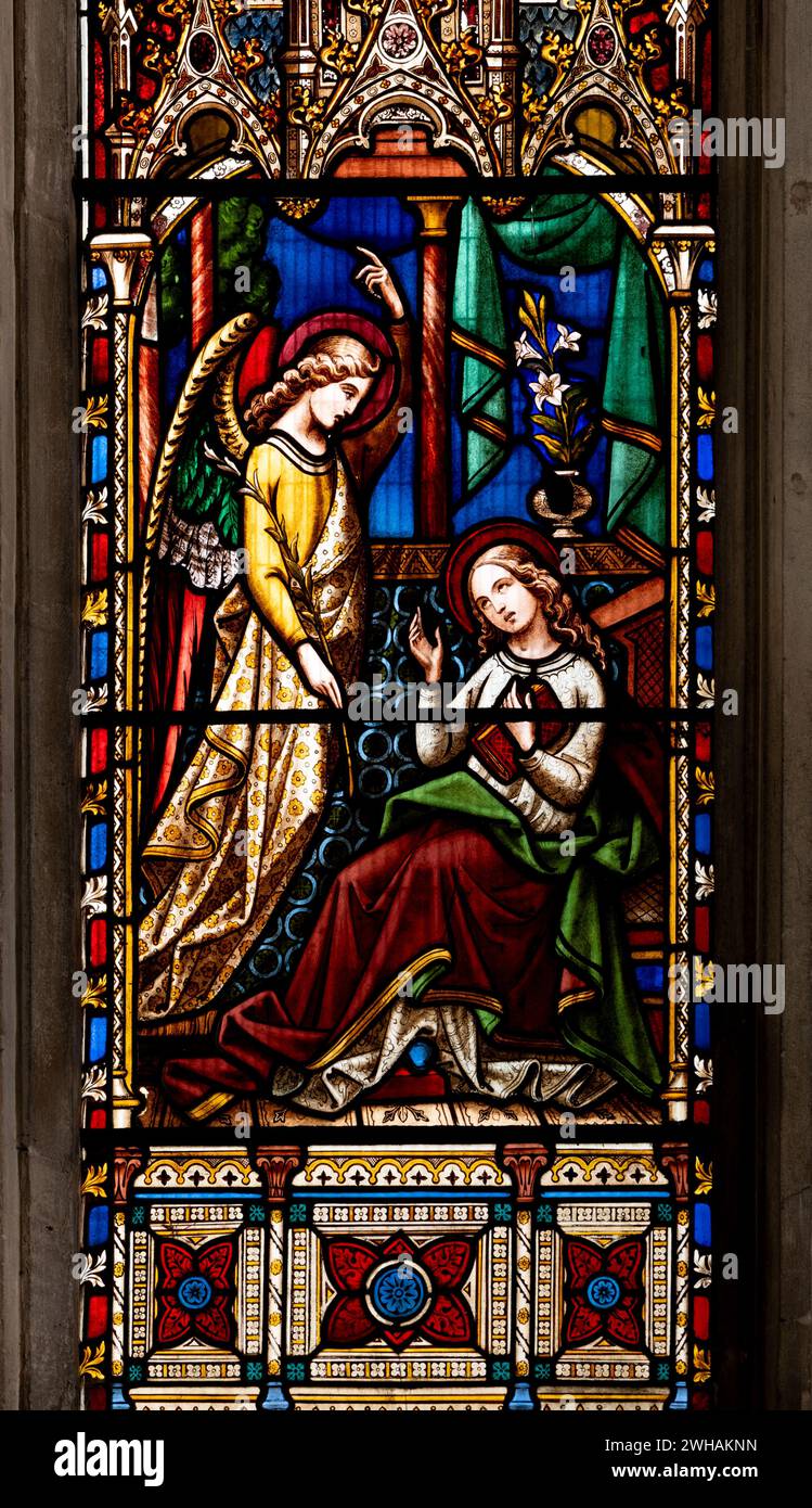 The Annunciation stained glass, St. Mary’s Church, Adderbury ...