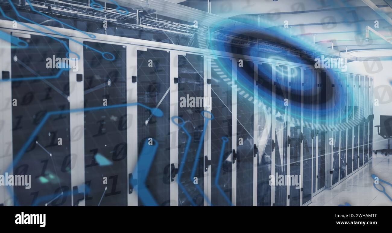 Image of scope scanning and data processing over computer servers in ...