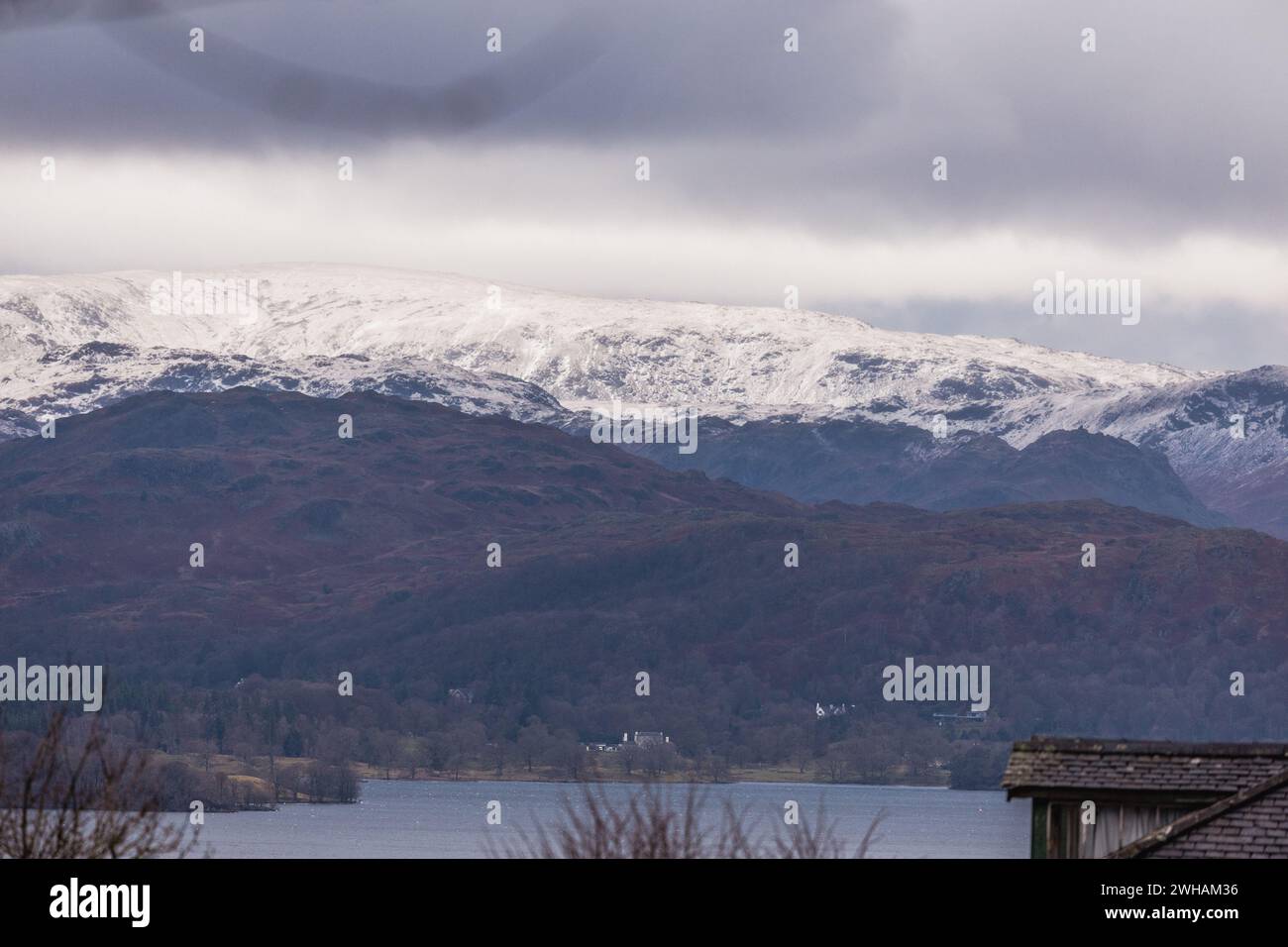 9th Febriary, 2024. Cumbria, UK. , . UK Weather. Snow on the high fells ...