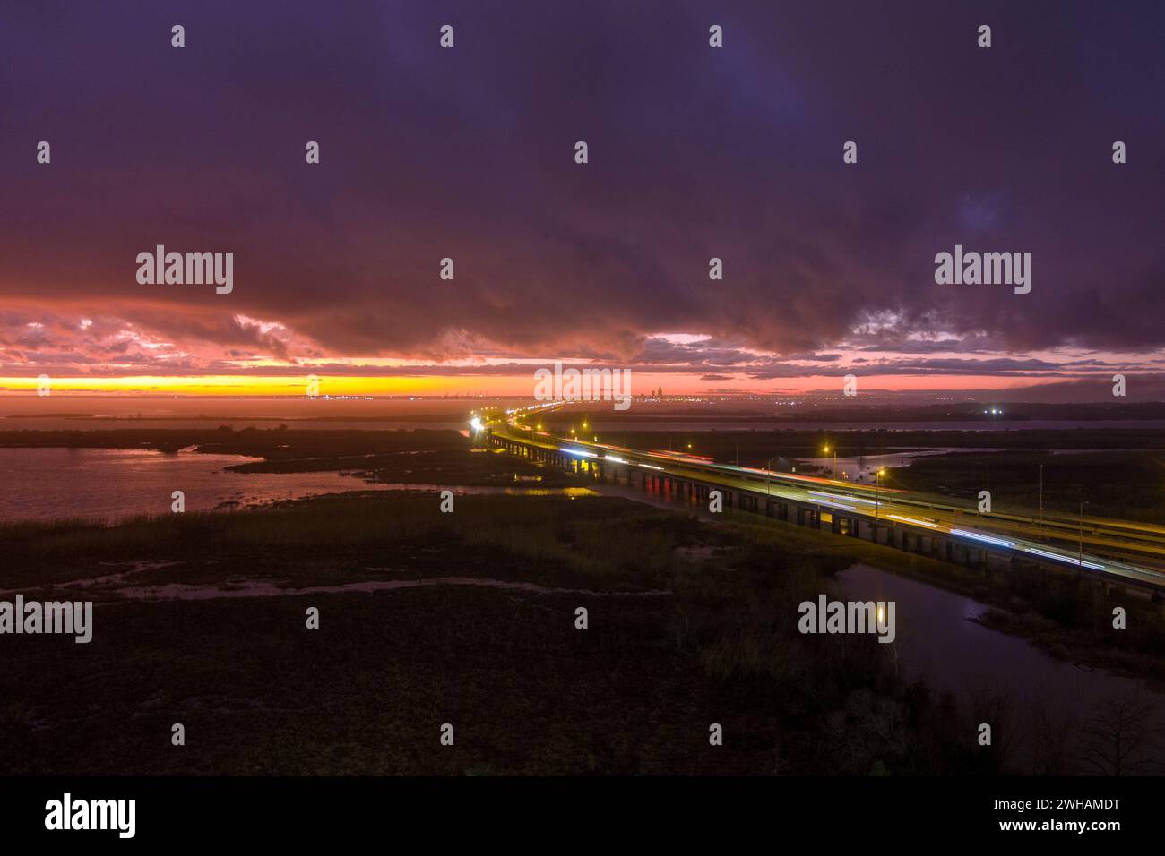 Mobile Bay Causeway Night