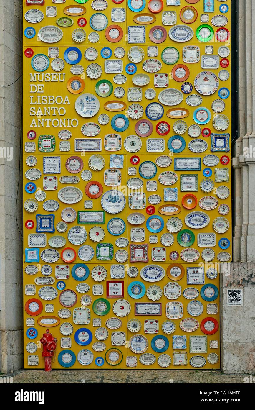 Portugal, Lisbon, installation of a portico by artist Suzana Barros ...