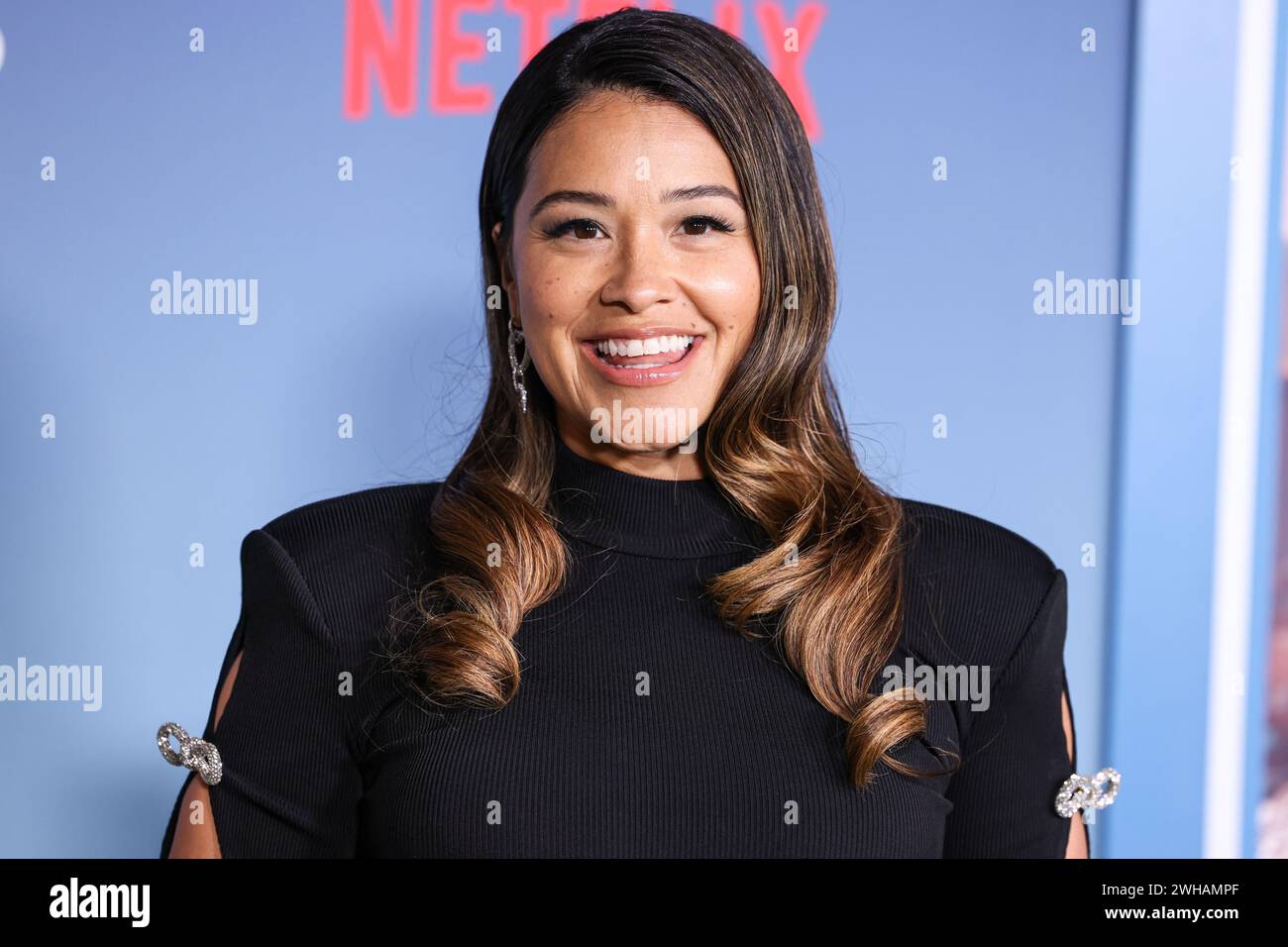 HOLLYWOOD, LOS ANGELES, CALIFORNIA, USA - FEBRUARY 08: Gina Rodriguez arrives at the Los Angeles ...