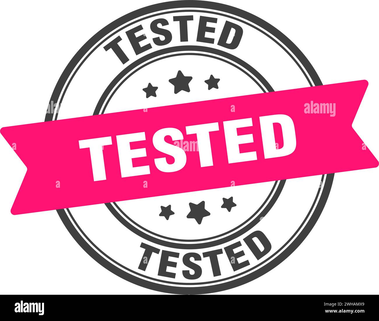tested stamp. tested round sign. label on transparent background Stock ...