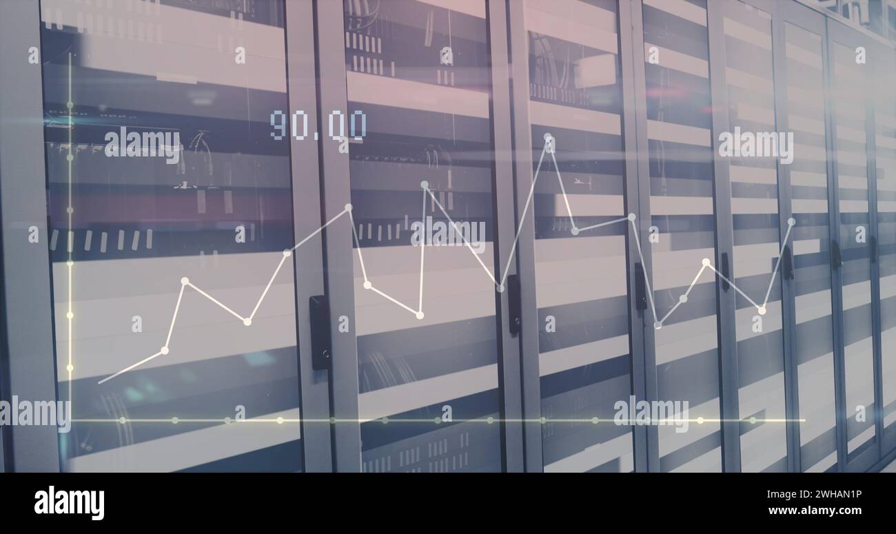 Animation graphs data over servers hi-res stock photography and images ...