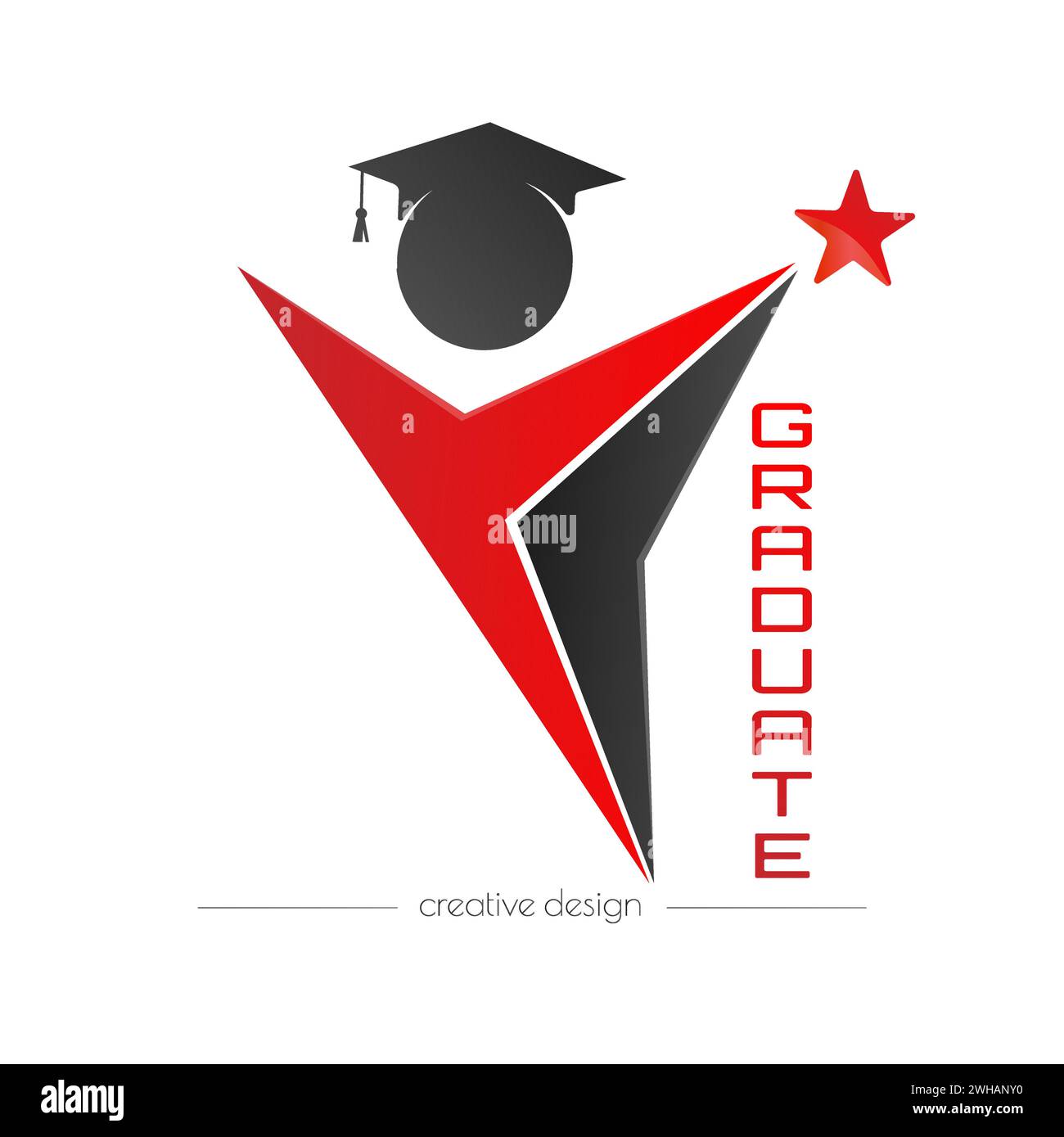 Graduate. Abstract icon for special events, posters, banners, diplomas ...