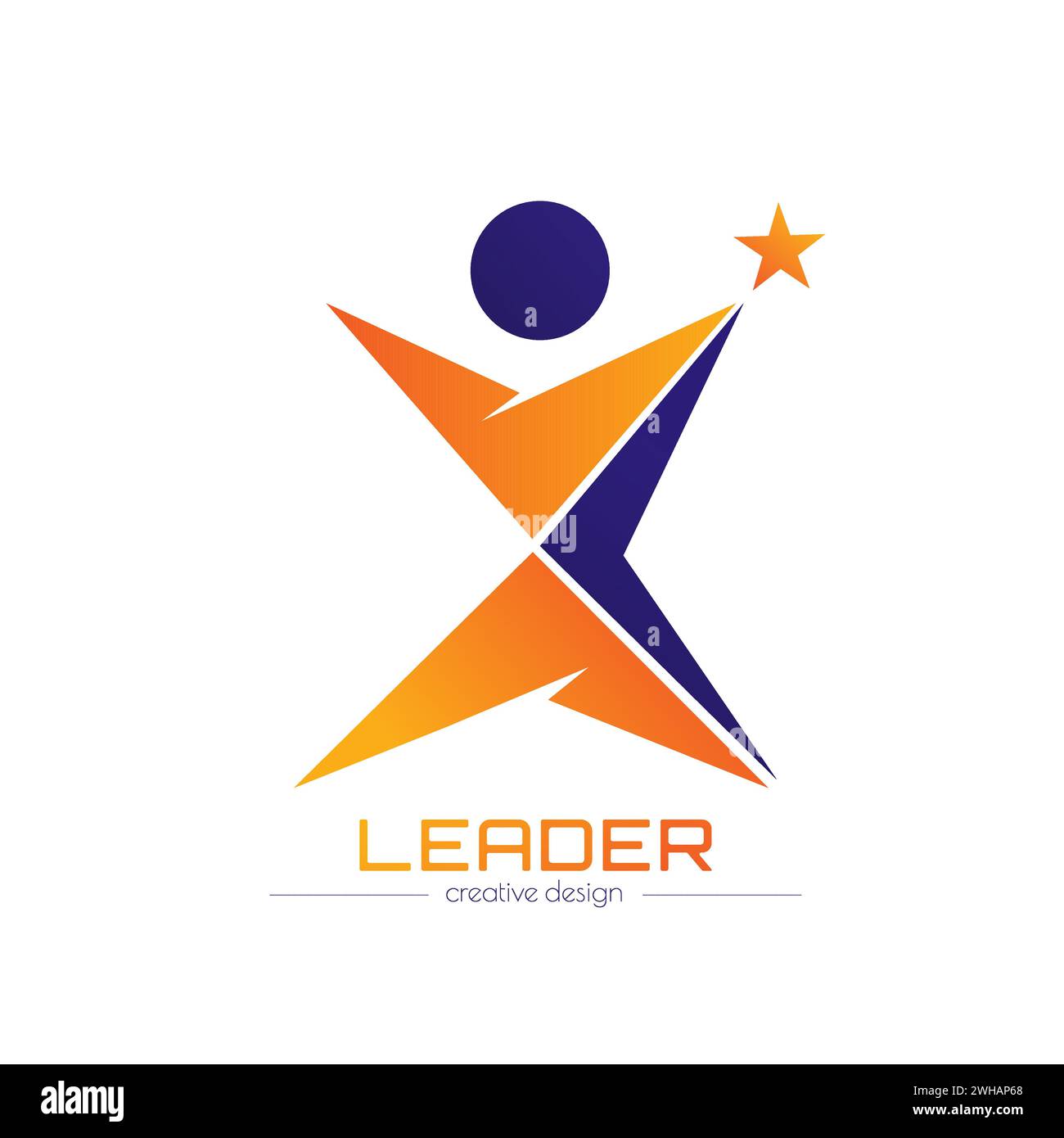 Leader. Template of a logo, sticker, brand or label for a creative idea ...