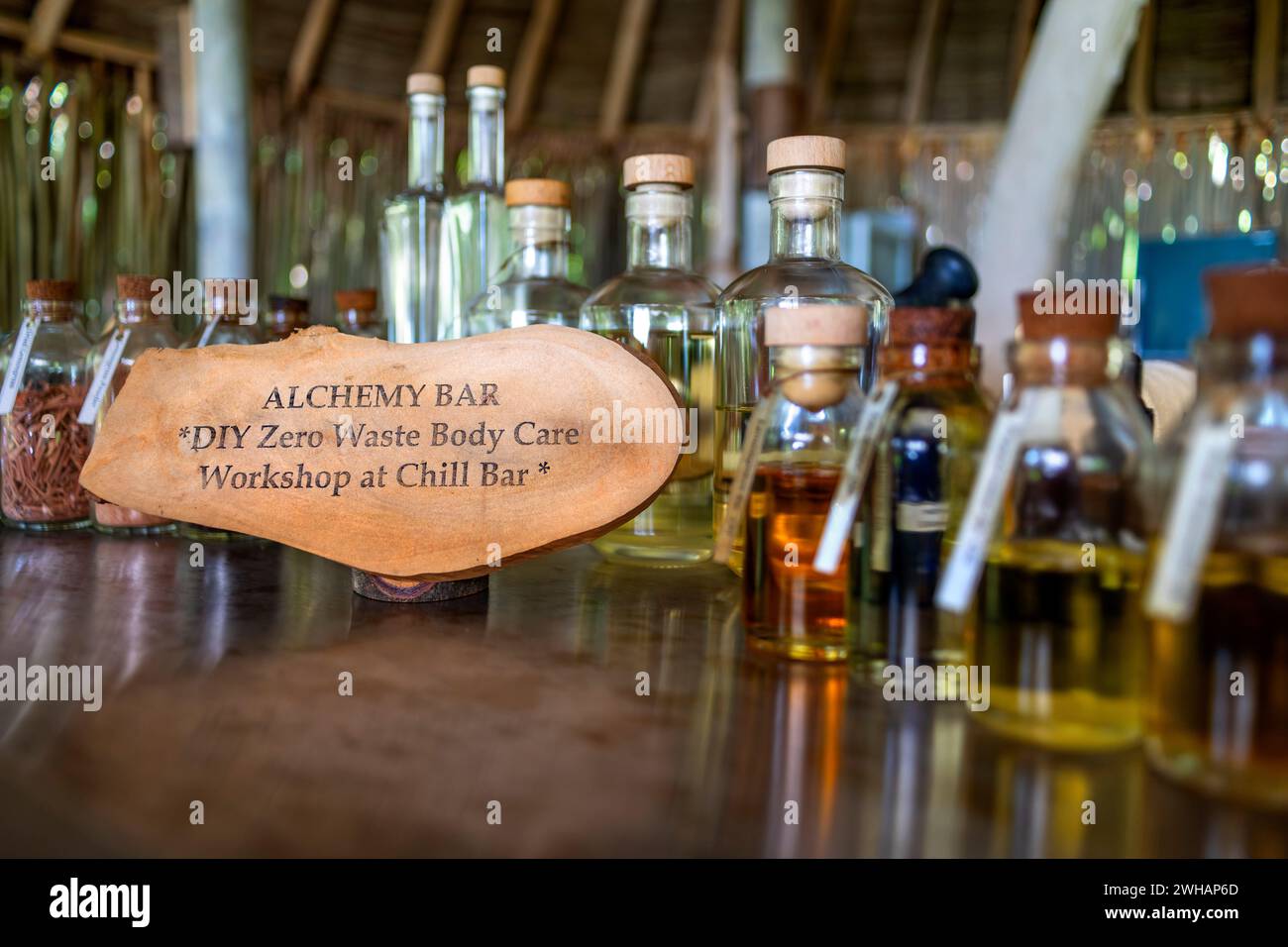 Alchemy bar healthy drinks in the spa of the Six Senses Laamu maldives ...