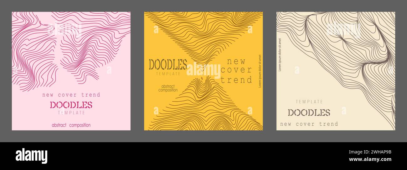 Scribbles. Template for abstract trending covers, banners, posters ...