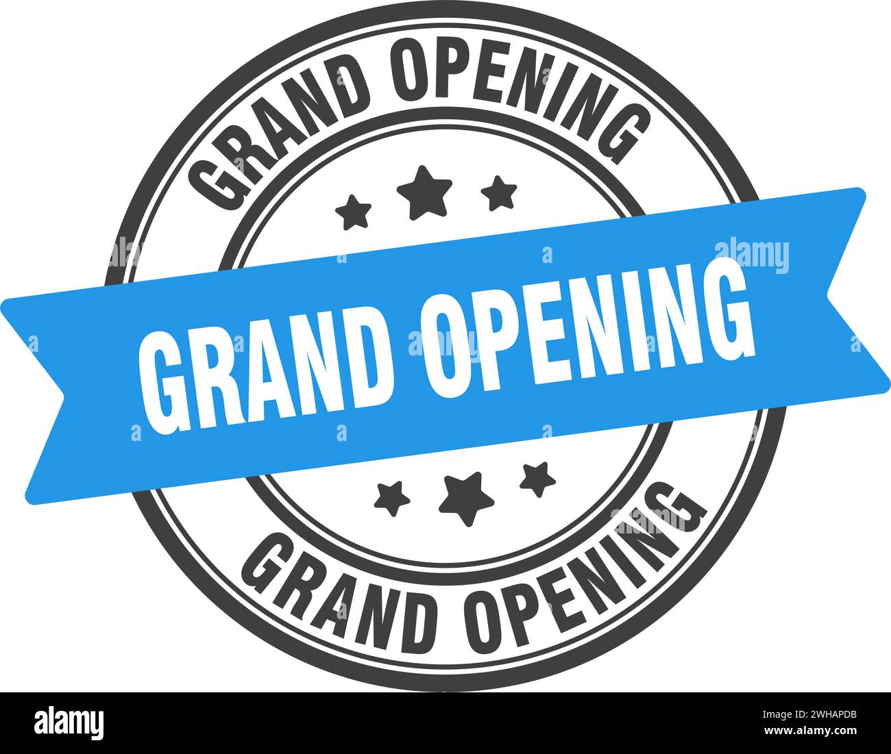 grand opening stamp. grand opening round sign. label on transparent ...
