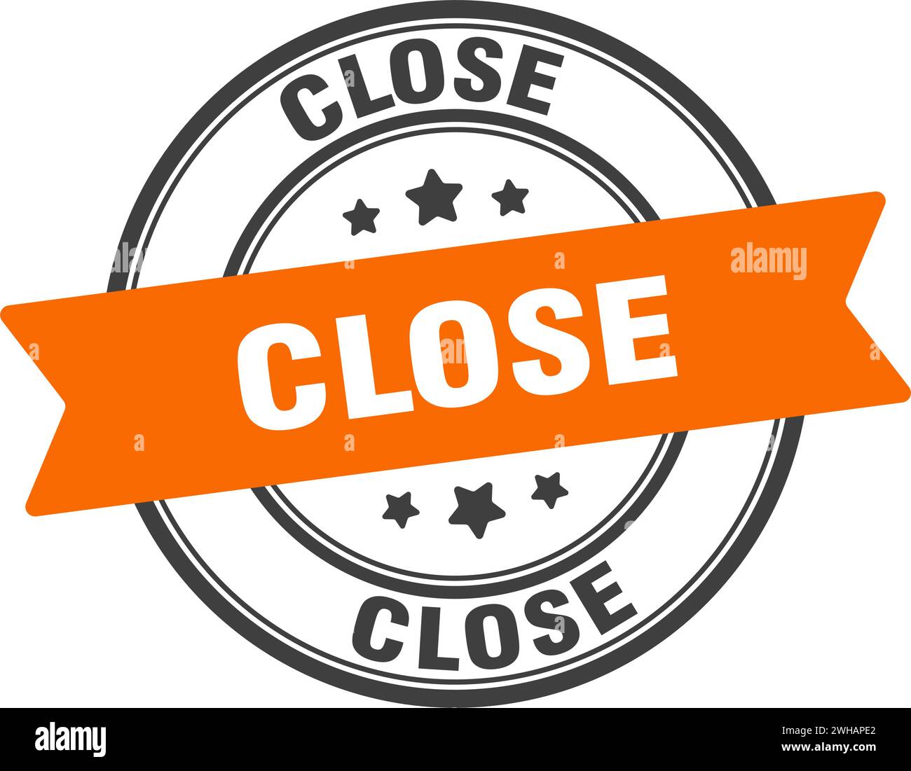 close stamp. close round sign. label on transparent background Stock ...