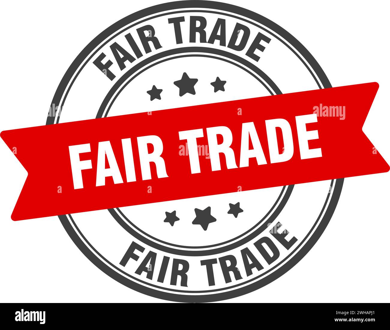 fair trade stamp. fair trade round sign. label on transparent ...