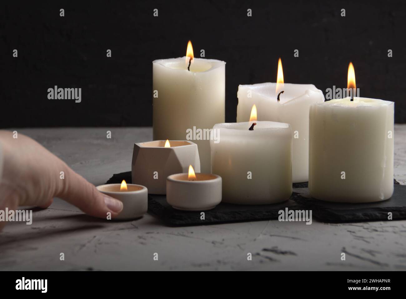 many, candle, burning, flame, candlelight, wax, religion, symbol, fire ...