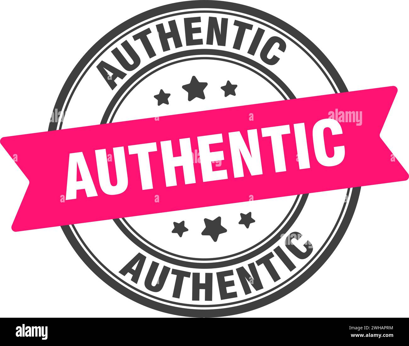 authentic stamp. authentic round sign. label on transparent background ...