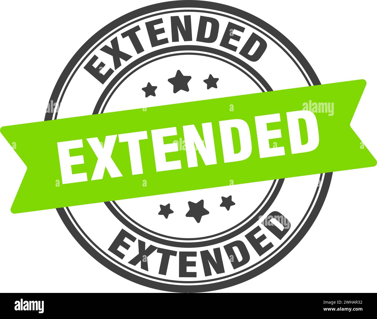 extended stamp. extended round sign. label on transparent background ...