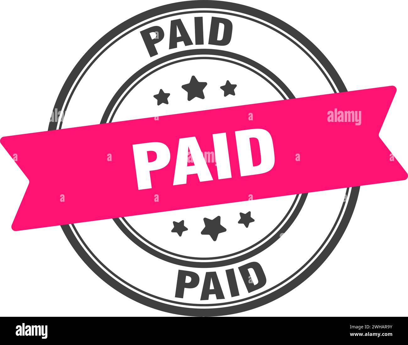 paid stamp. paid round sign. label on transparent background Stock ...