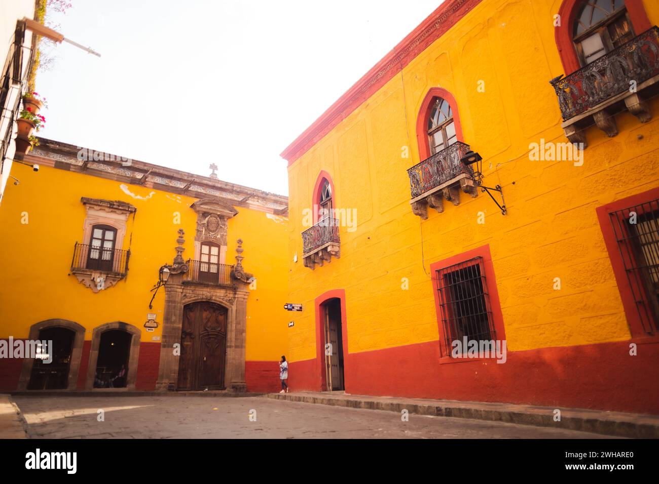 Beautiful old balconies overlooking courtyard Stock Photo - Alamy