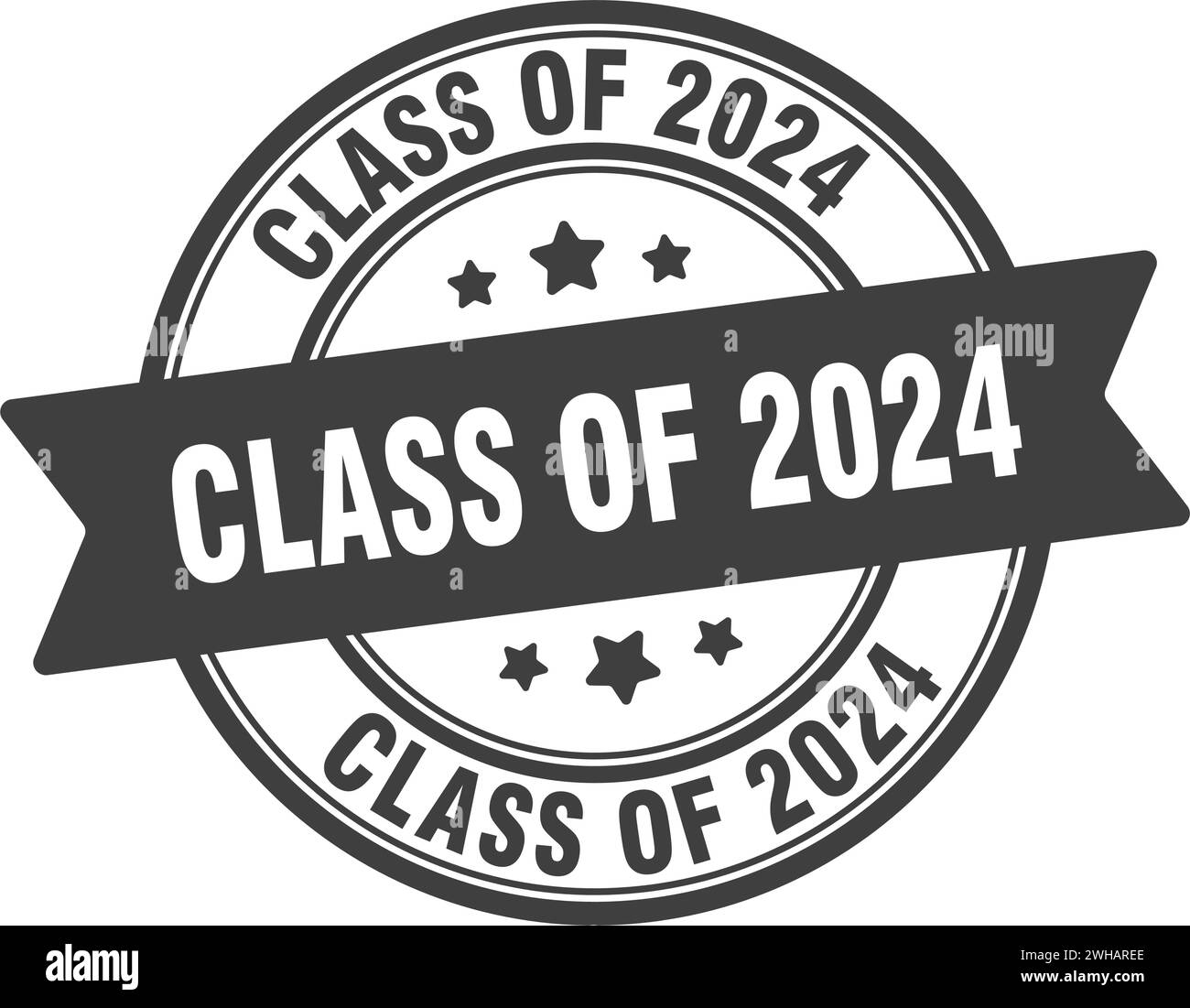 class of 2024 stamp. class of 2024 round sign. label on transparent ...