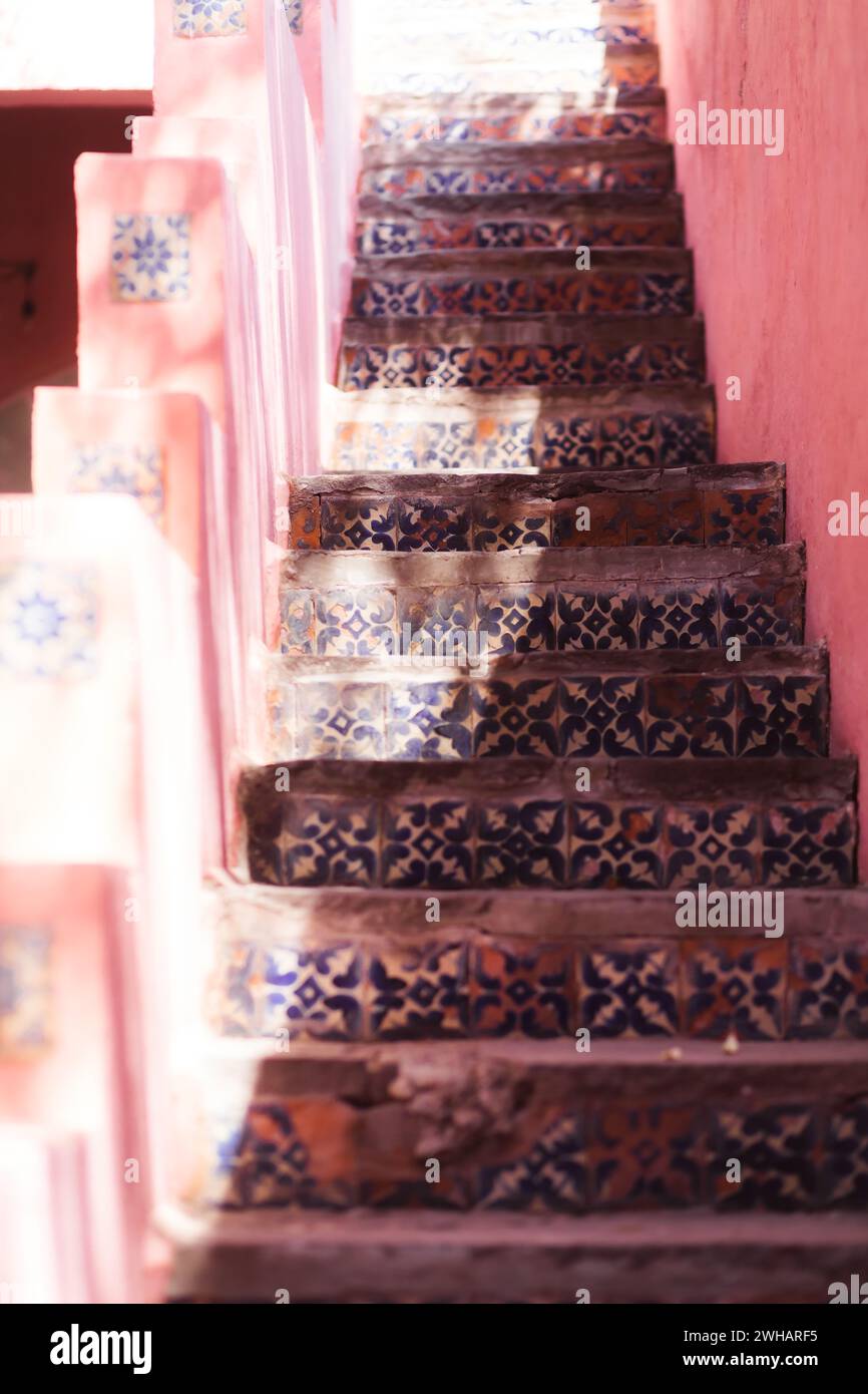 Old colorful spanish tile stairs Stock Photo - Alamy