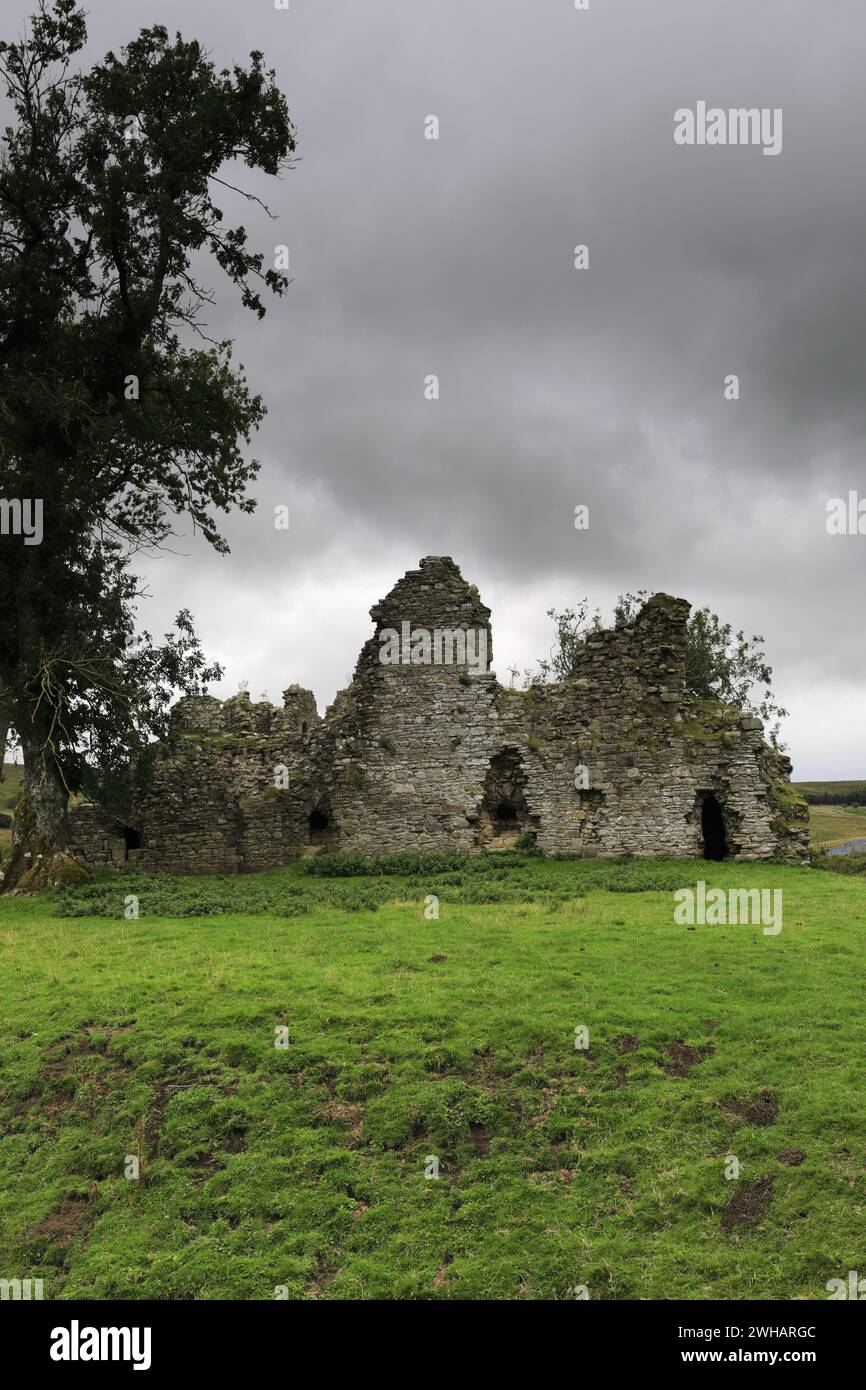 The ruins of Pendragon Castle, Mallerstang Dale, Cumbria, England, UK ...