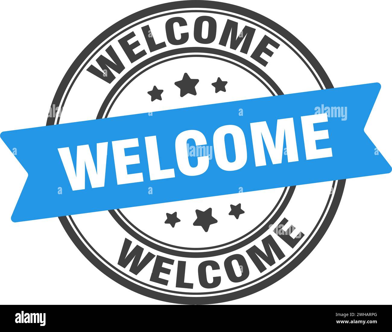 welcome stamp. welcome round sign. label on transparent background ...
