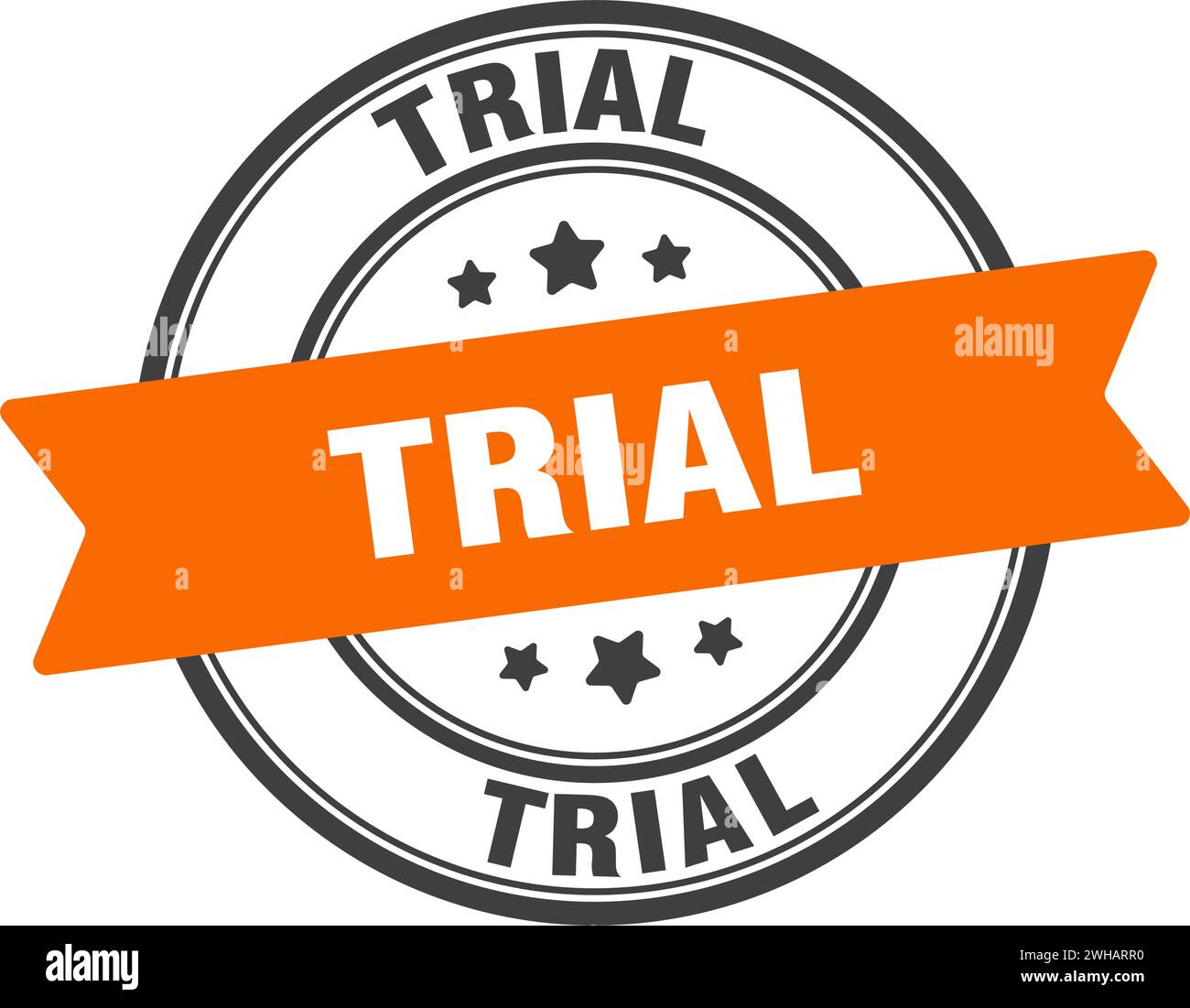 trial stamp. trial round sign. label on transparent background Stock ...