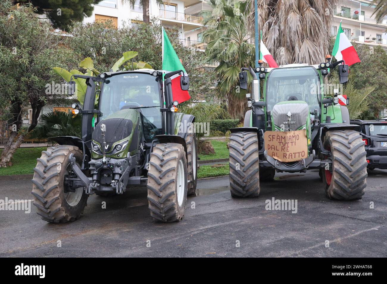 Sanremo, 74th Italian Song Festival - the tractors of the farmers ...