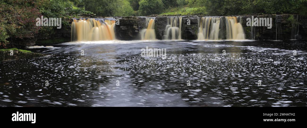 Autumn, Wain Wath Force waterfalls, River Swale, Swaledale; Yorkshire ...