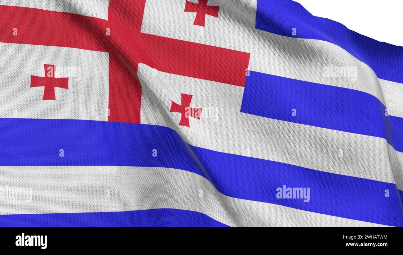 High detailed flag of Adjara. National Adjara flag. 3D illustration ...