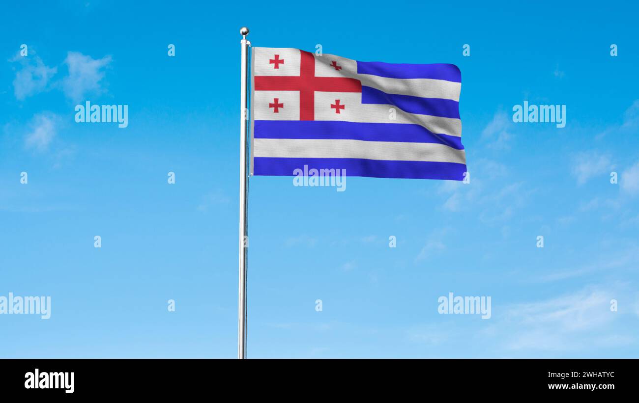 High detailed flag of Adjara. National Adjara flag. 3D illustration ...