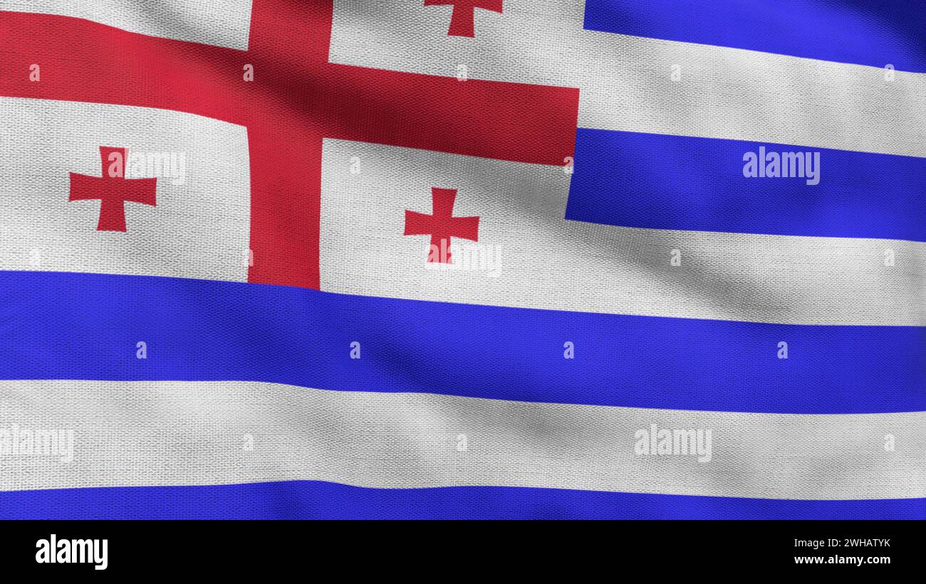 High detailed flag of Adjara. National Adjara flag. 3D illustration ...