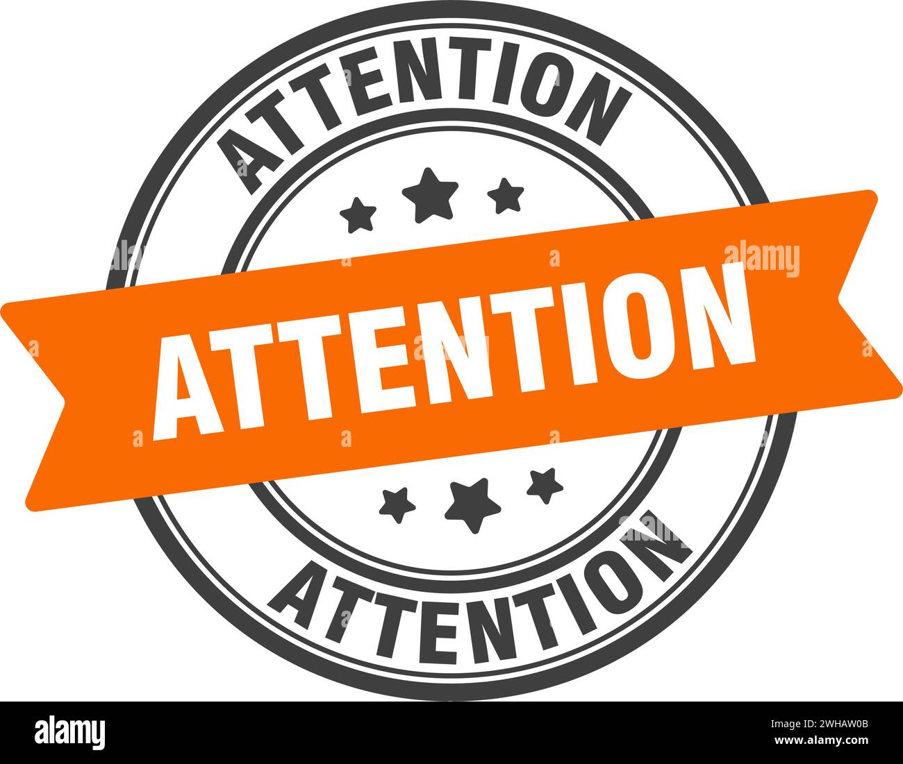 attention stamp. attention round sign. label on transparent background ...