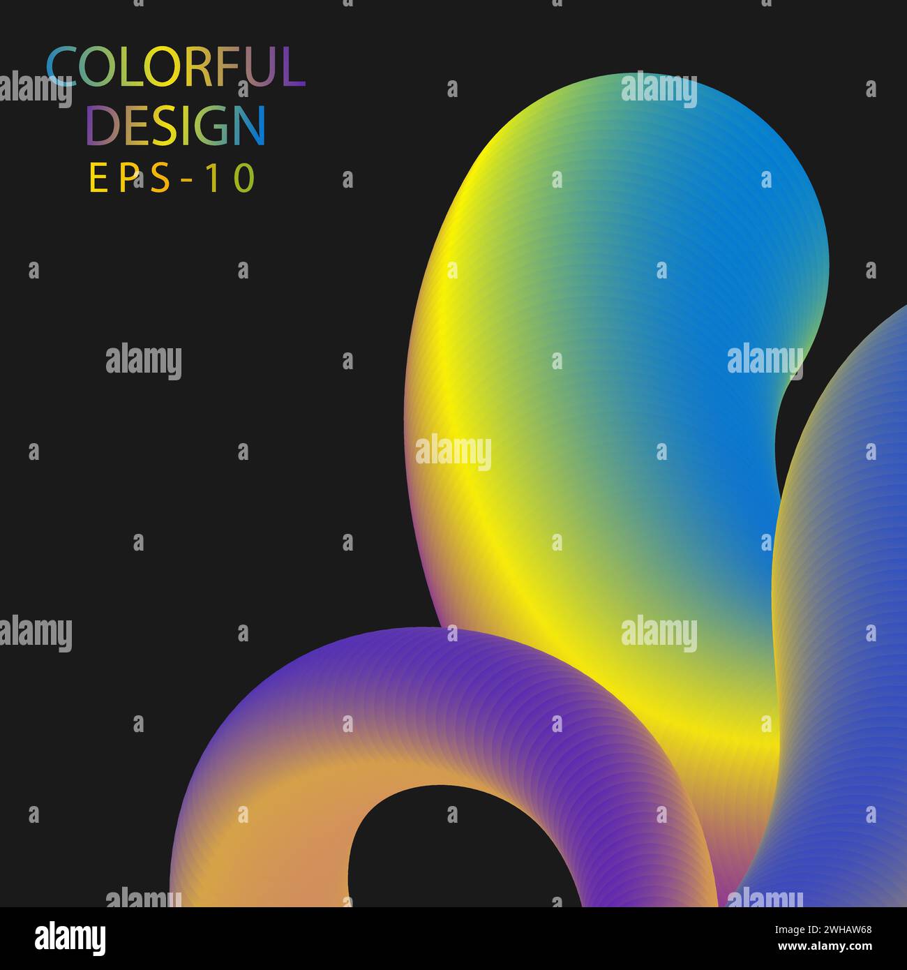 The colorful gradient design creates the illusion of volume. A dynamic ...