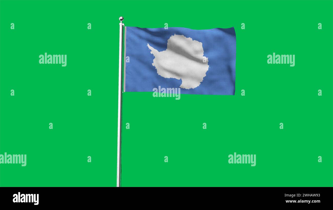 High detailed flag of Antarctica. National Antarctica flag. 3D ...