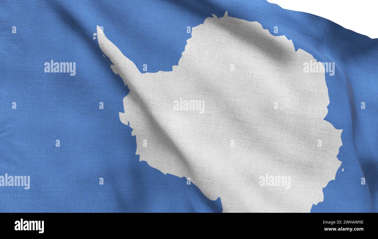 High detailed flag of Antarctica. National Antarctica flag. 3D ...