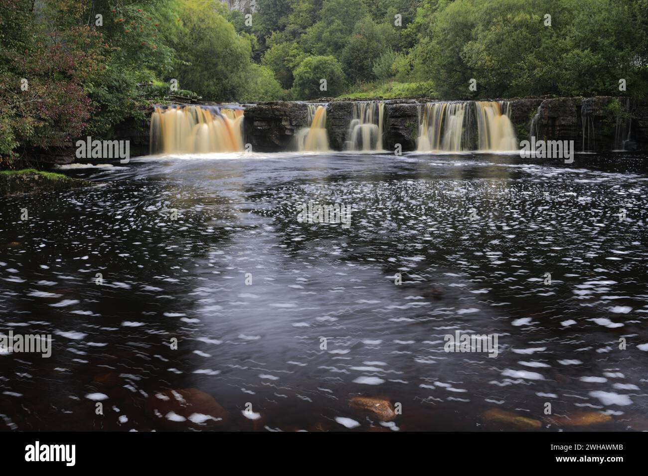 Autumn, Wain Wath Force waterfalls, River Swale, Swaledale; Yorkshire ...